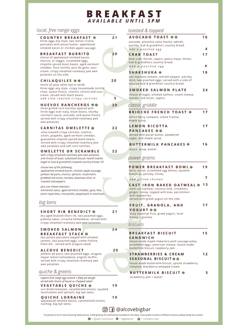 Alcove Menus — Alcove