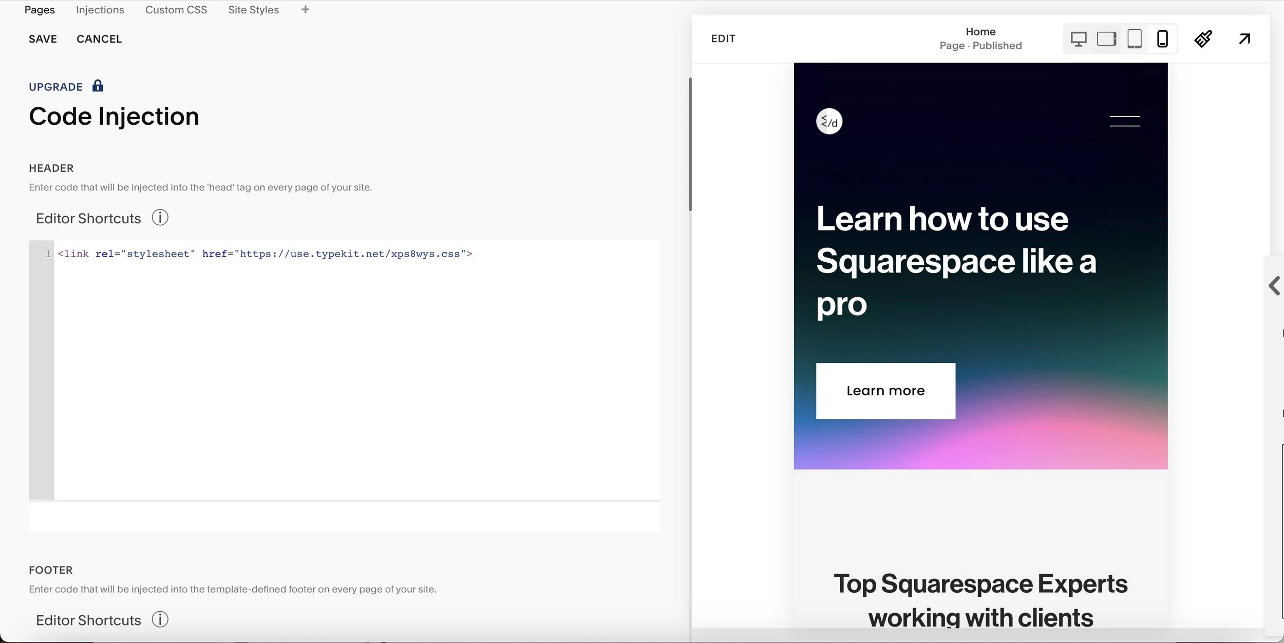 How to add use Adobe Fonts on your Squarespace 7.1 site — Made by Dave ...
