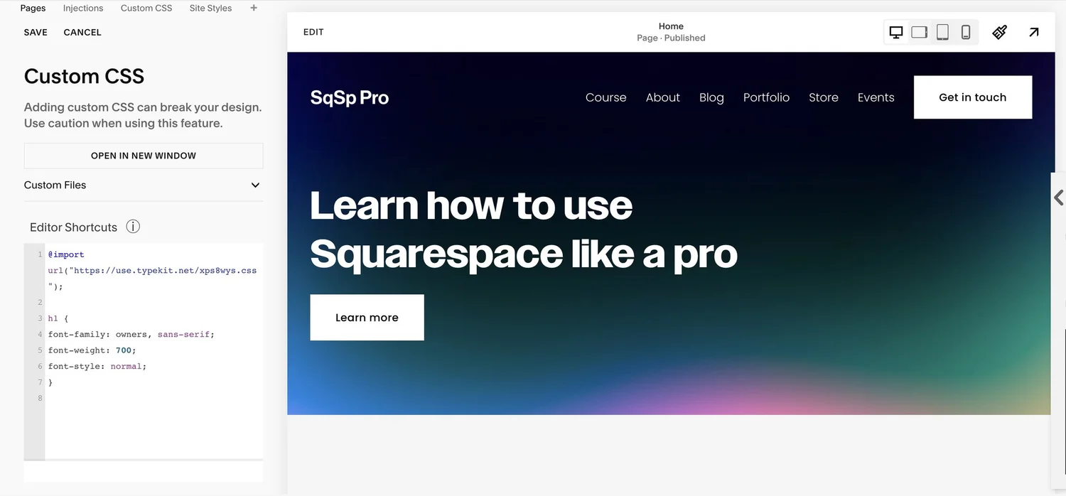 How to add use Adobe Fonts on your Squarespace 7.1 site — Made by Dave | Squarespace Expert ...