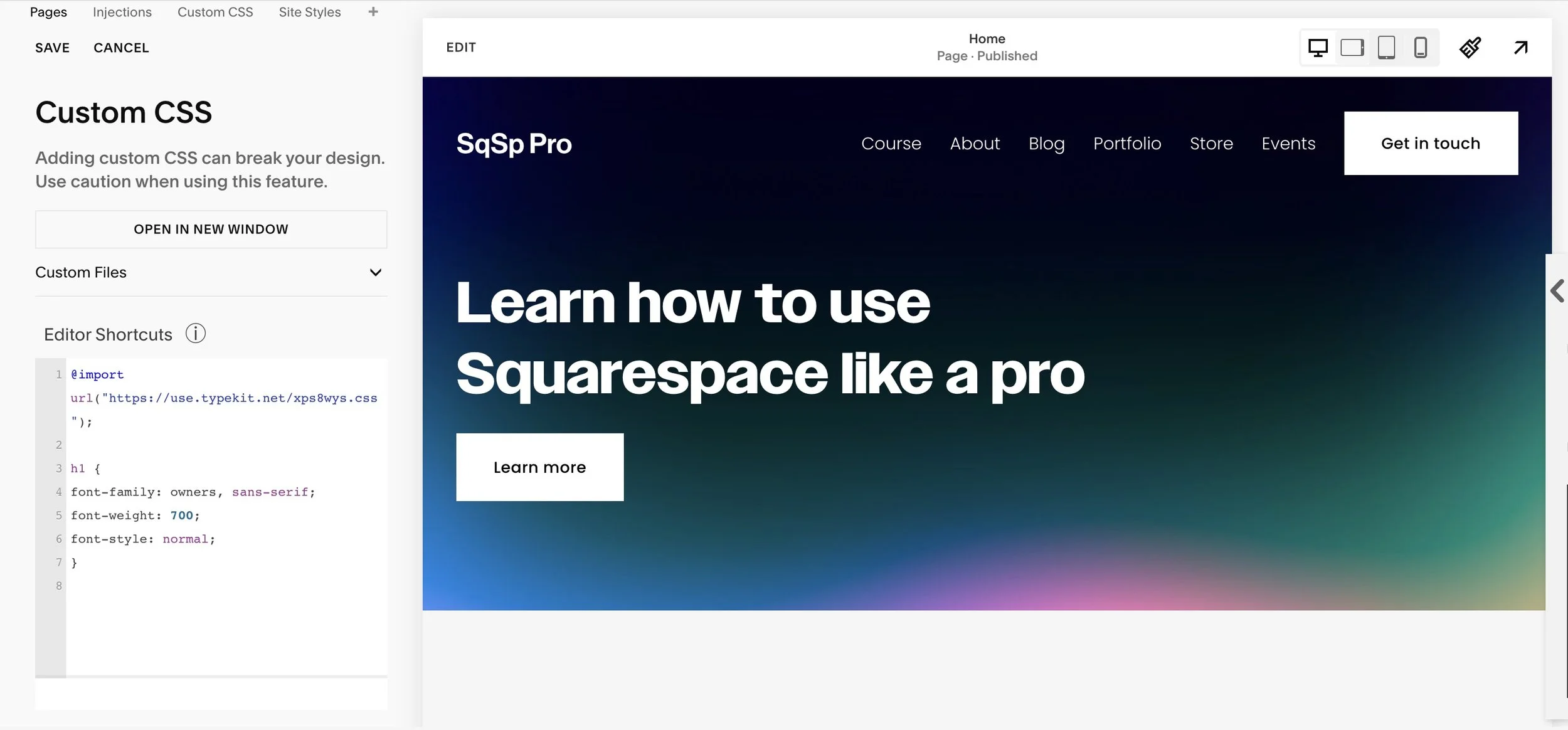 How to add use Adobe Fonts on your Squarespace 7.1 site — Made by Dave | Squarespace Expert ...