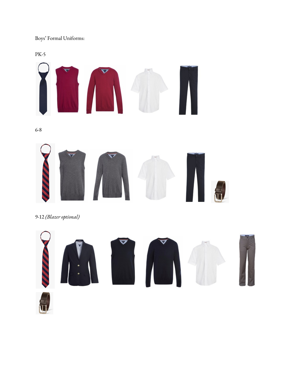 Uniform Policy — Summit Classical Christian School