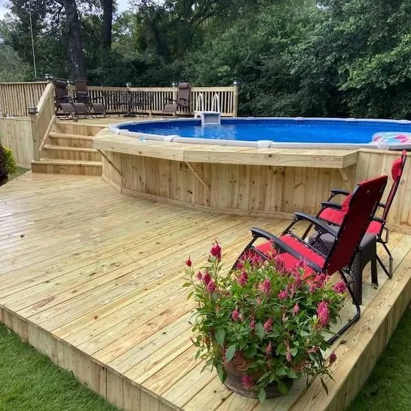 Above Ground Pool Deck Design Ideas Paver Pool Deck Designs