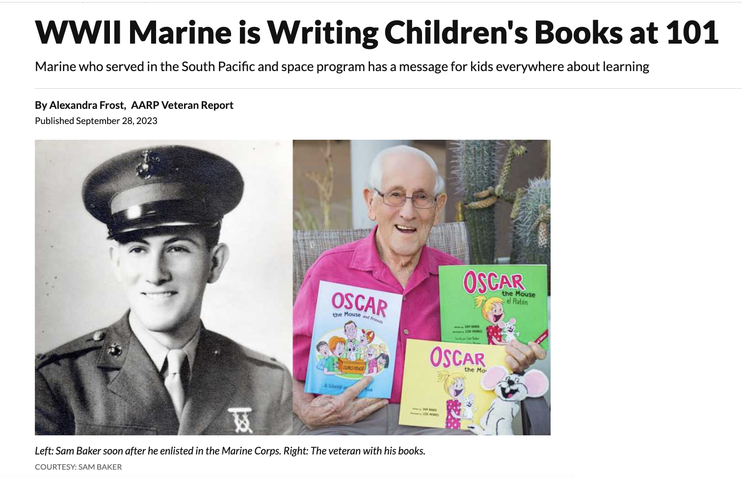 WWII Marine is writing childrens books at 101 — Sam Baker Books