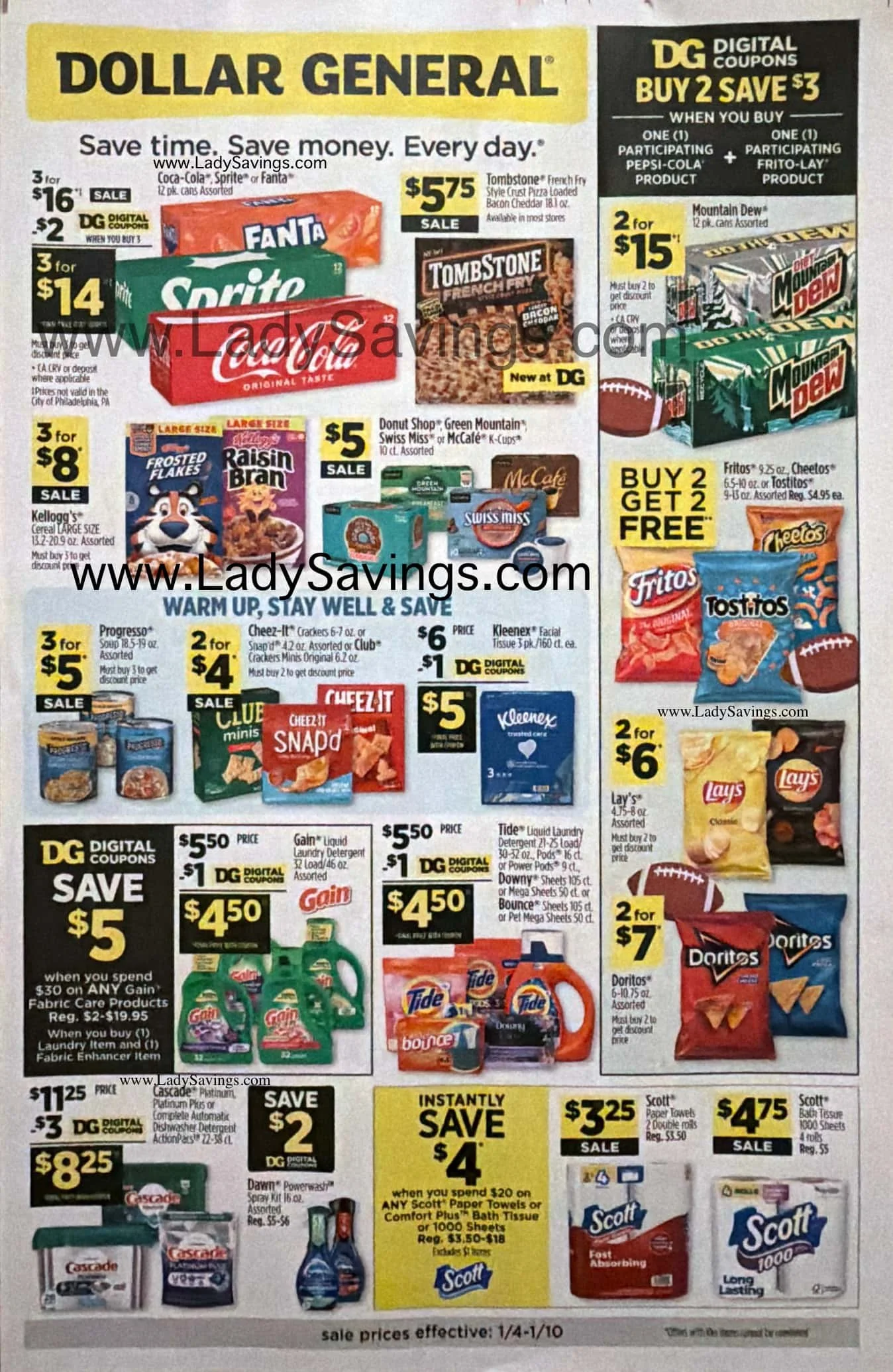 DG Weekly Ad 1/4/26 — Roll Out Savings