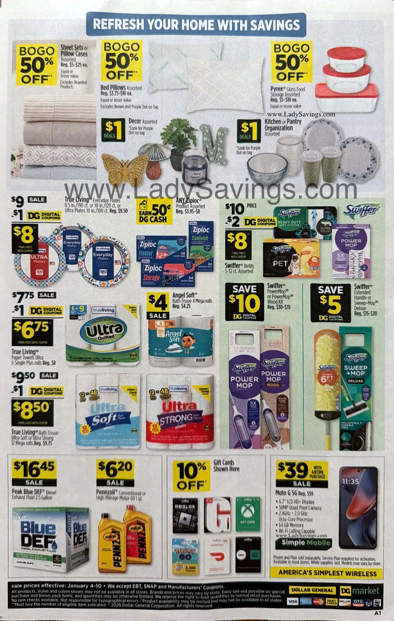 DG Weekly Ad 1/4/26 — Roll Out Savings