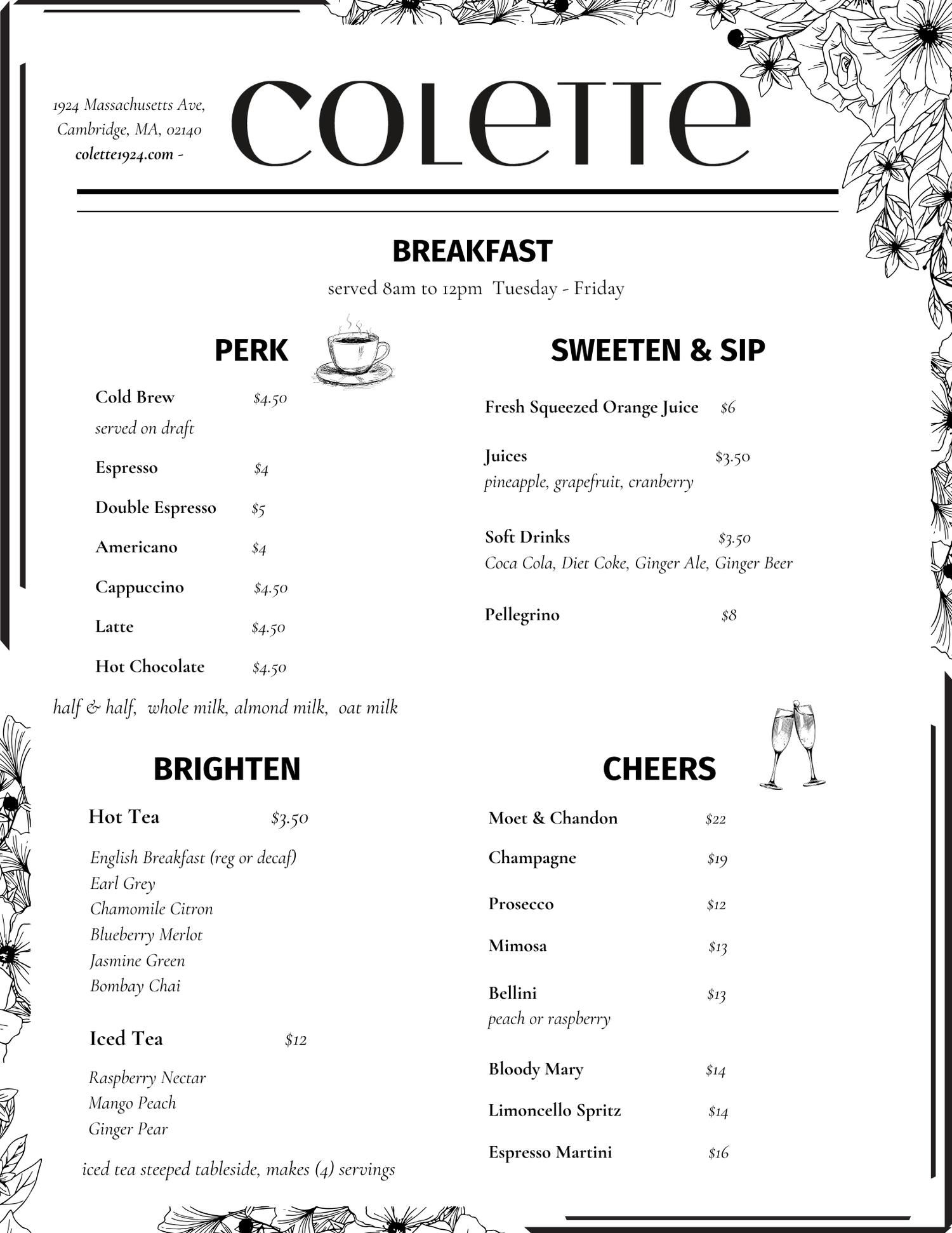 BREAKFAST — COLETTE WINE BISTRO 1924