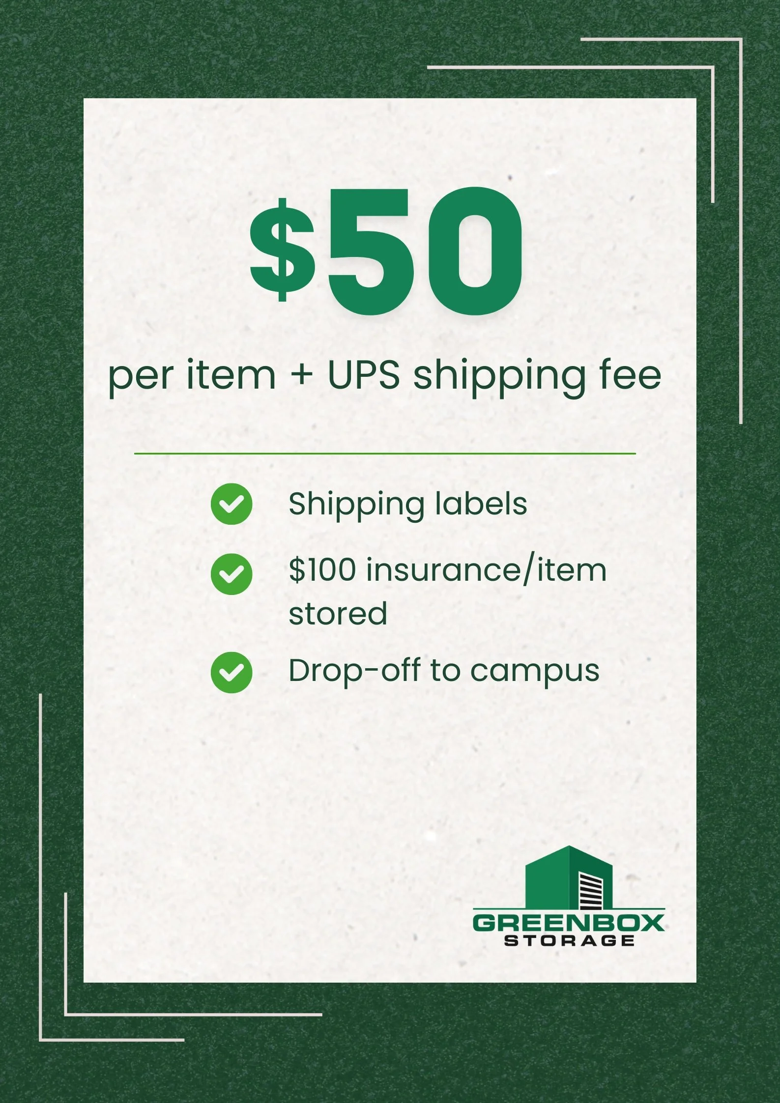 Shipping — Greenbox Storage