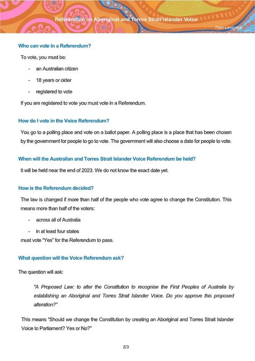 The Aboriginal and Torres Strait Islander Voice - Plain Language Fact ...