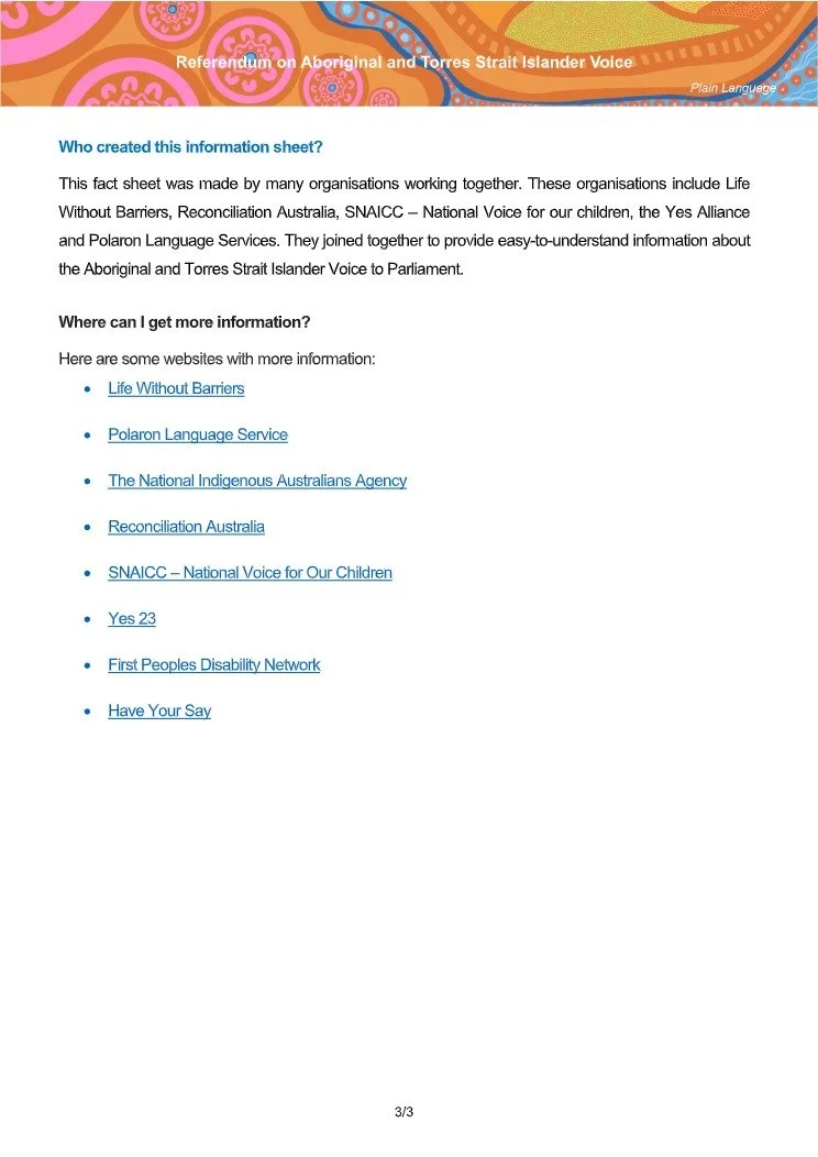 The Aboriginal and Torres Strait Islander Voice - Plain Language Fact ...