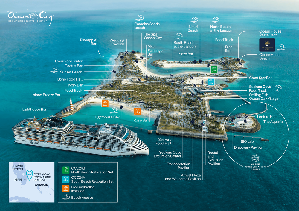 Msc Ocean Cay Map