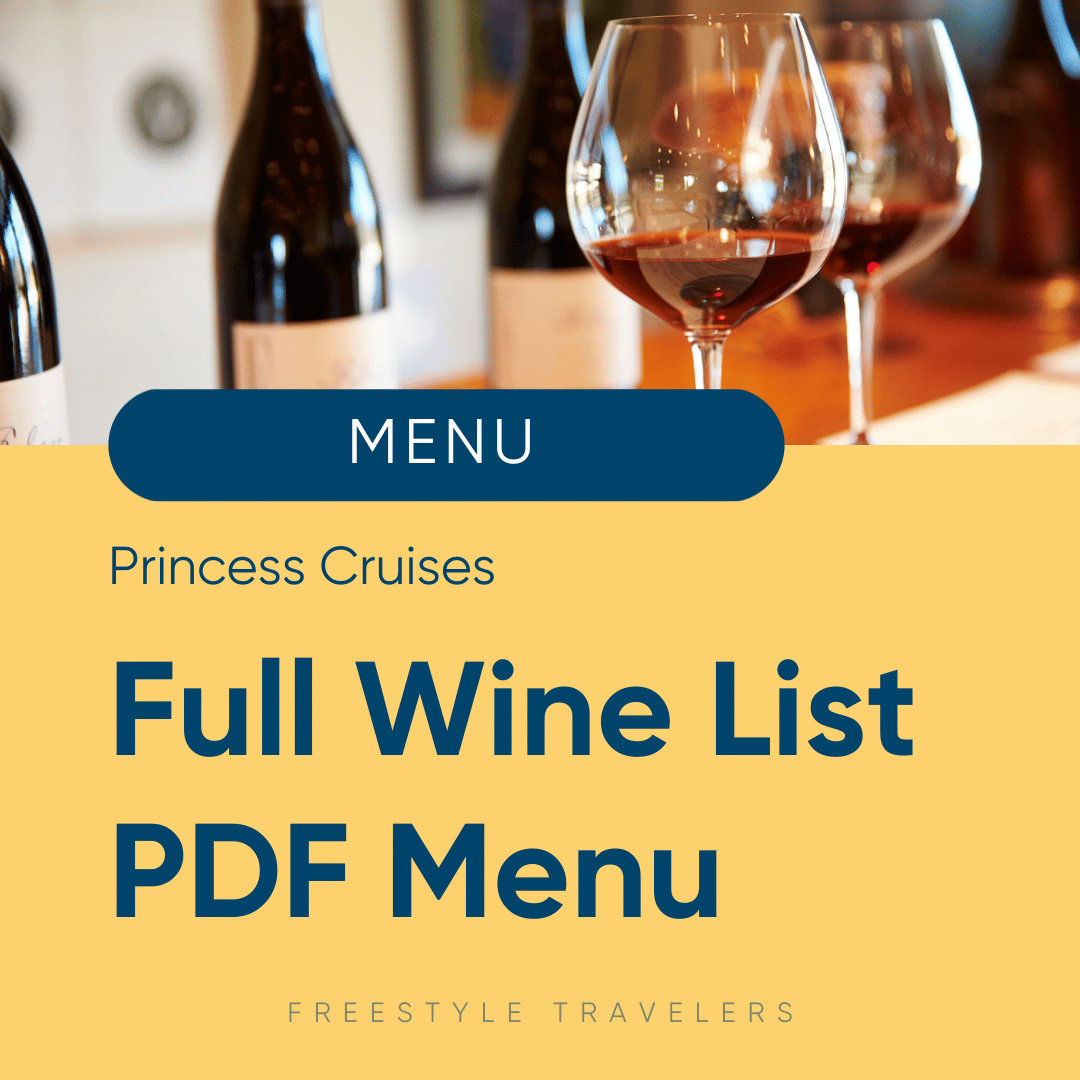 Updated - Princess Cruises Full Menu PDFs with Prices & Info — Freestyle Travelers