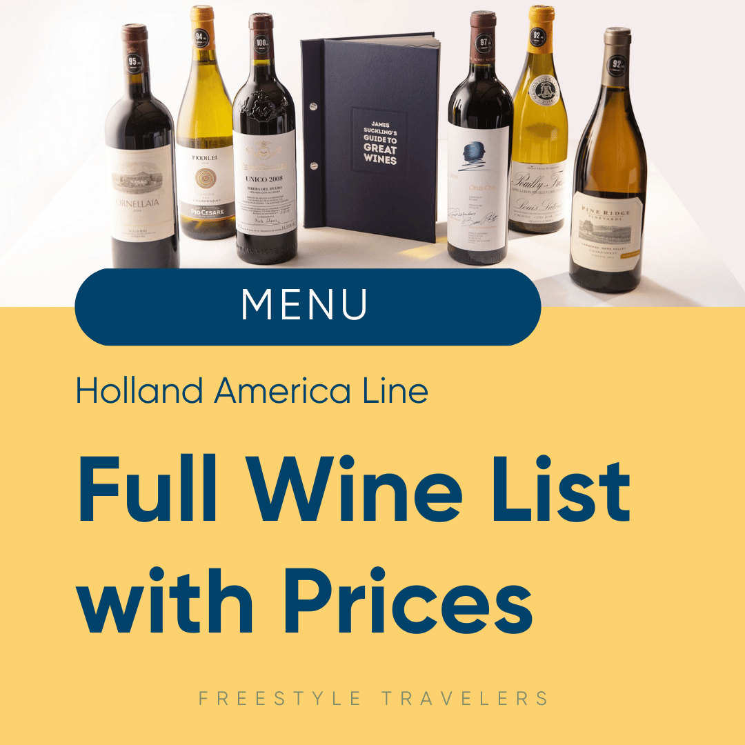 Updated - Holland America Line Full Menu PDFs with Prices & Info ...