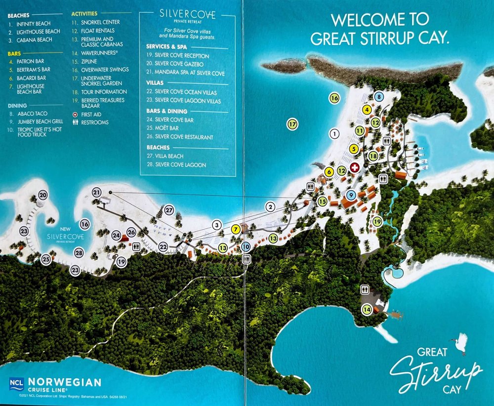 Great Stirrup Cay, Norwegian Cruise Line Private Island Menus, Info ...