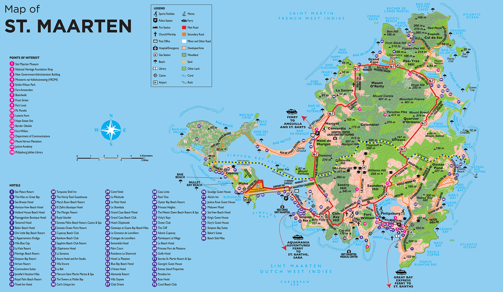 Guide to Philipsburg, St. Maarten Cruise Port - Maps, Taxi Rates, Bus ...
