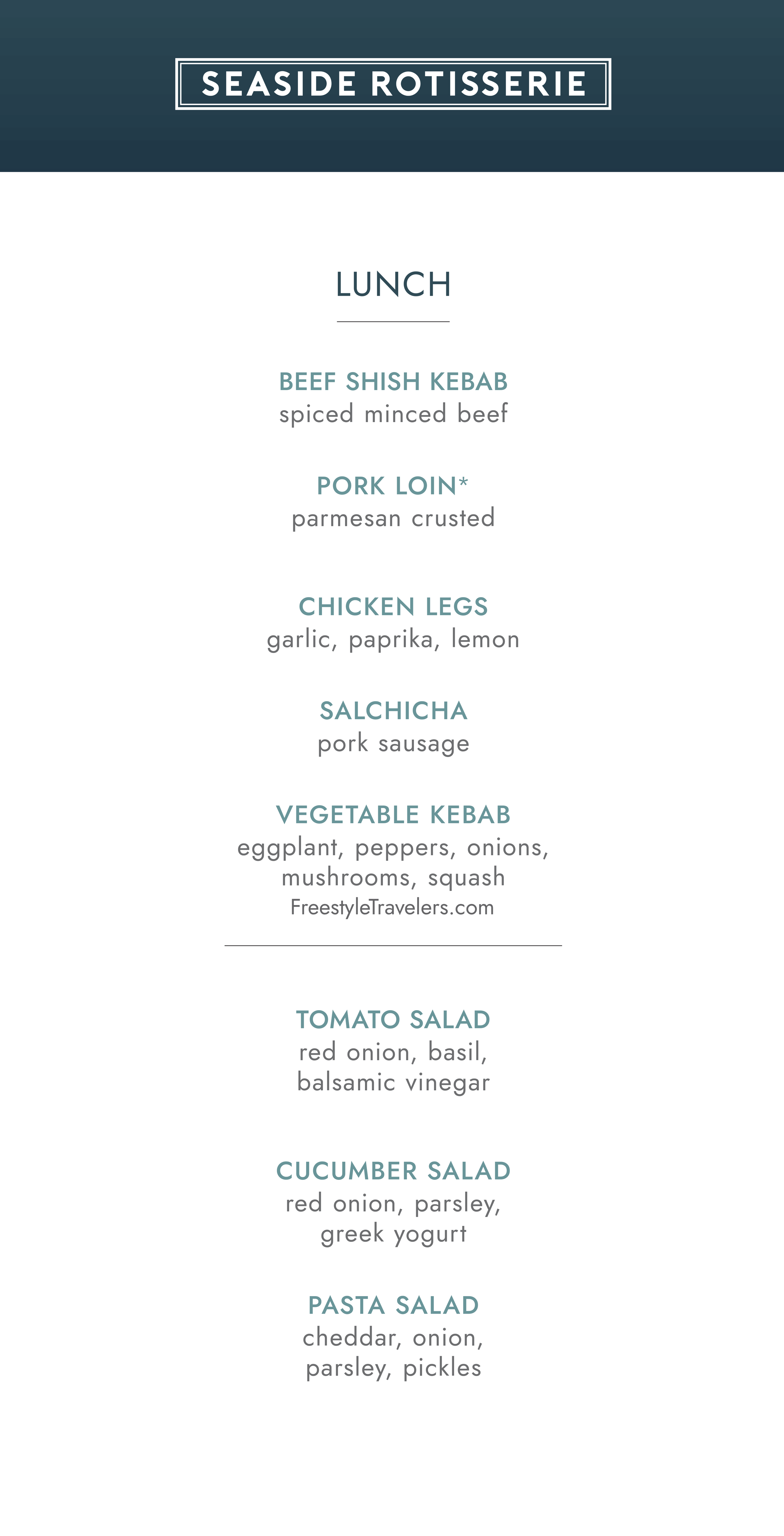 Norwegian Cruise Line Indulge Food Hall PDF Menus & Food Photos ...