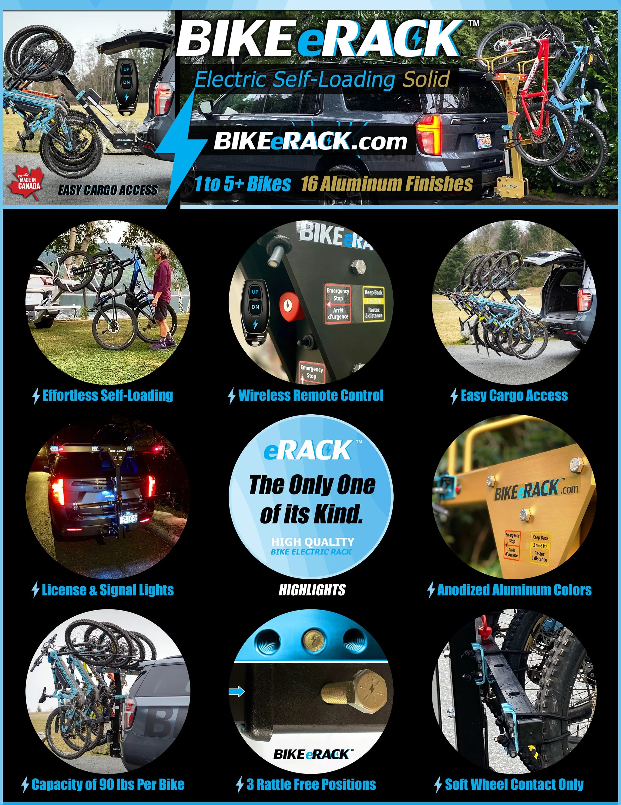 Highlights - eRACK™ The First Electric Self-Loading Bike Rack — BIKE eRACK™