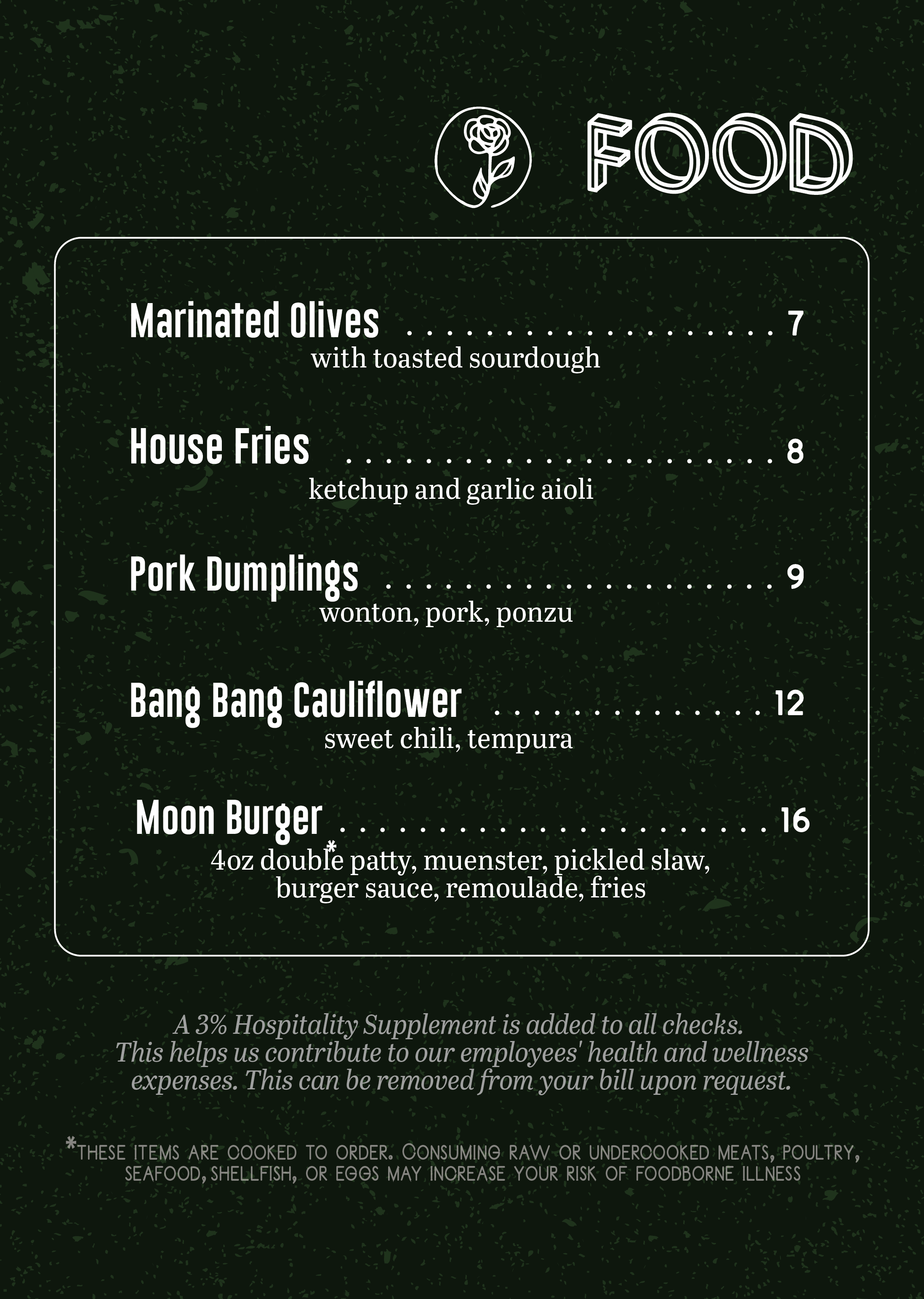 Moonflower Menu — Moonflower
