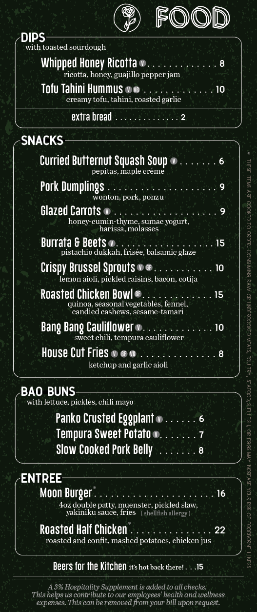 Moonflower Menu — Moonflower