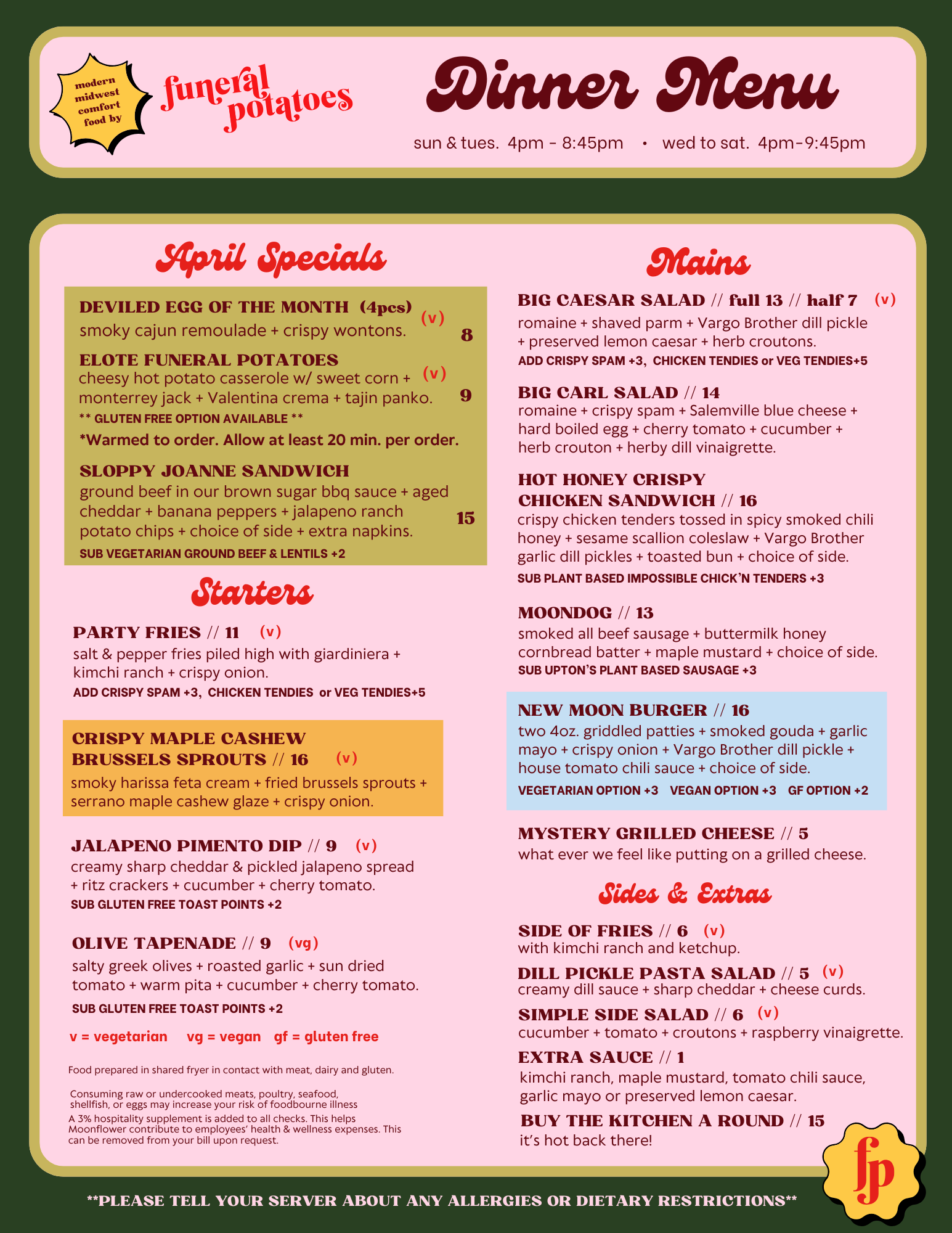 Moonflower Food Menu — Moonflower