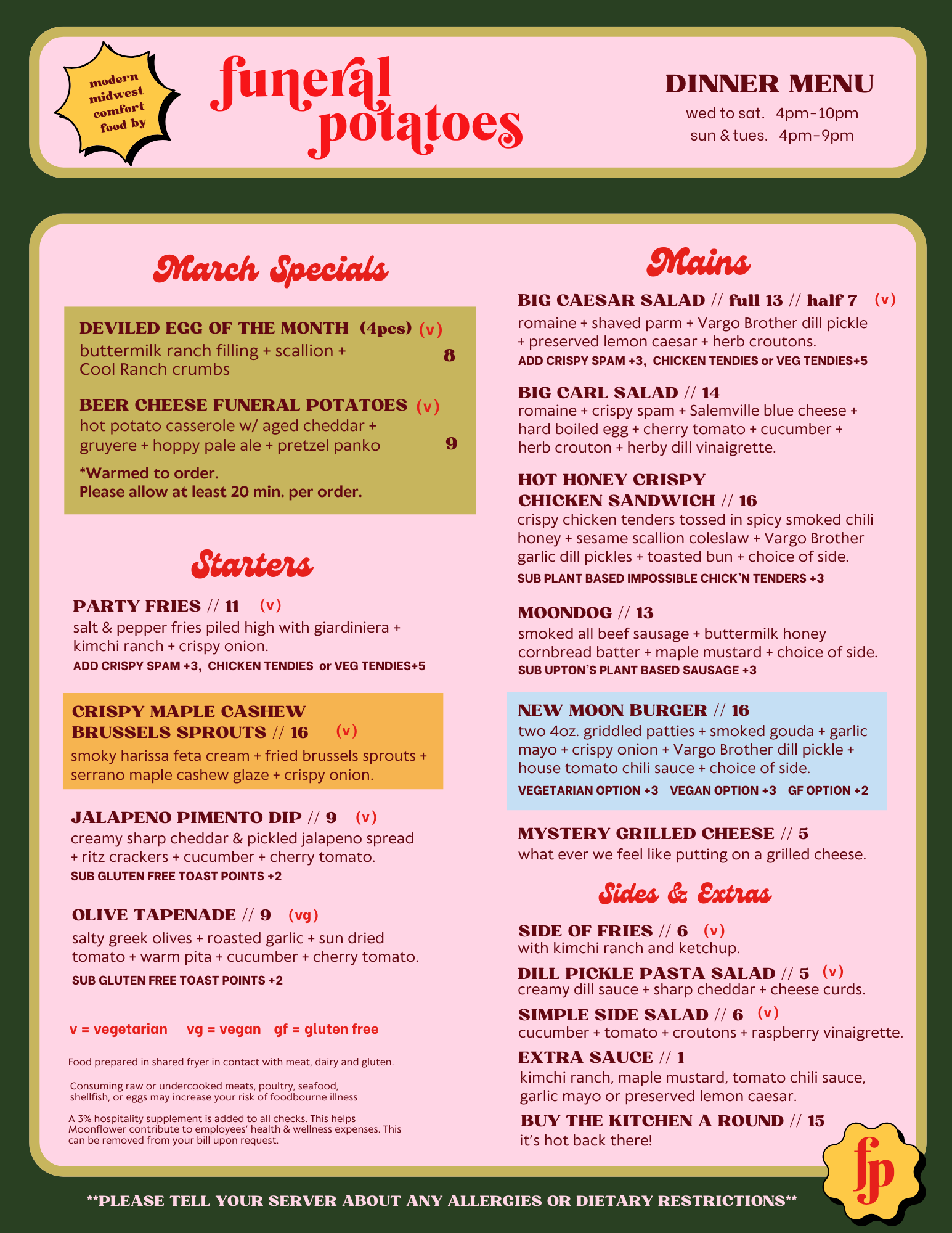Moonflower Food Menu — Moonflower