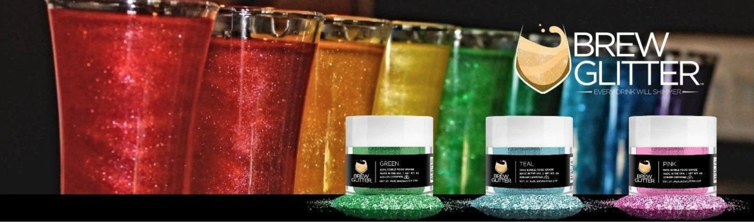 "Brew Glitter® - The #1 Brand for Edible Beverage Glitters".