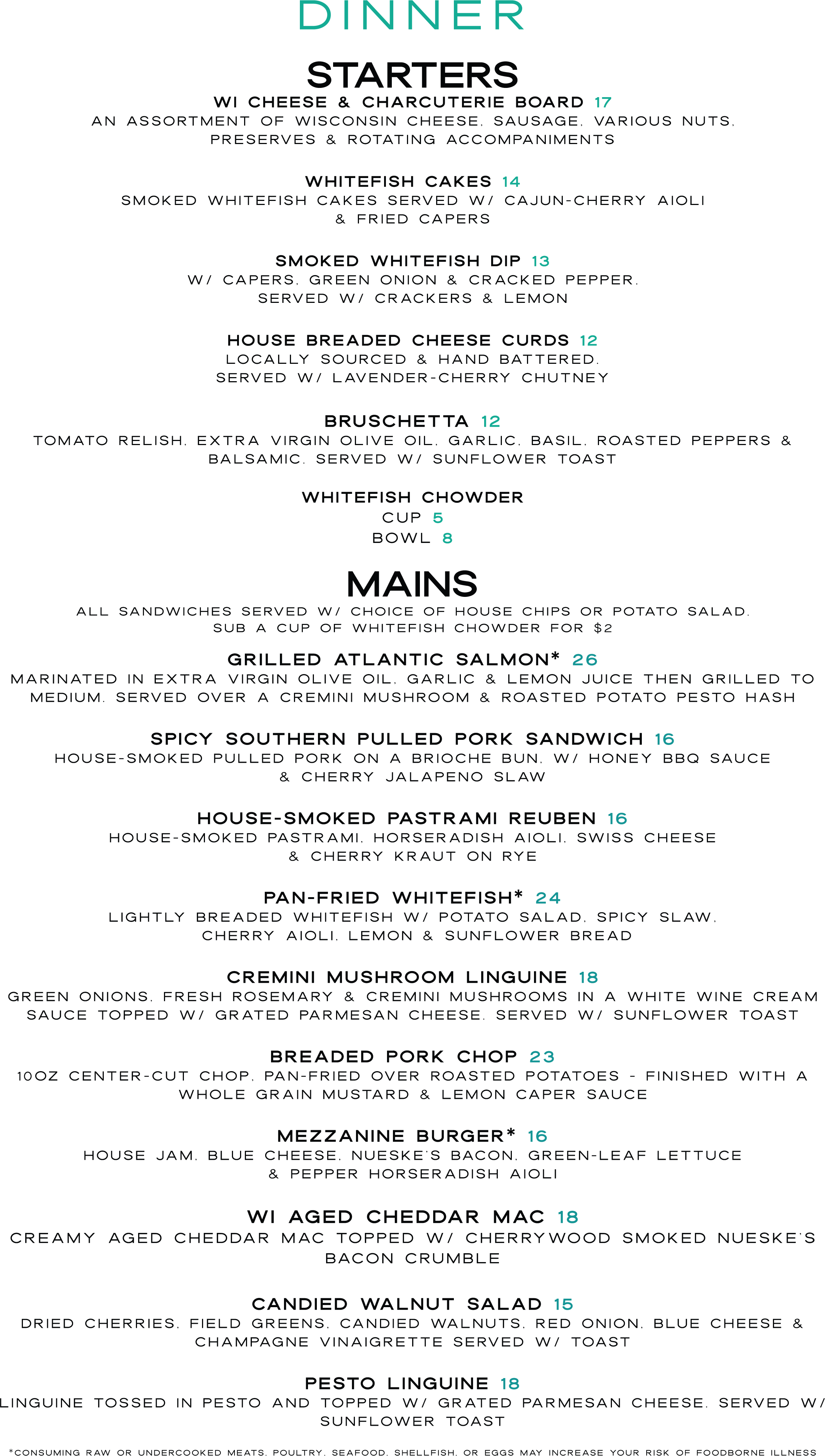 Dinner — Mezzanine