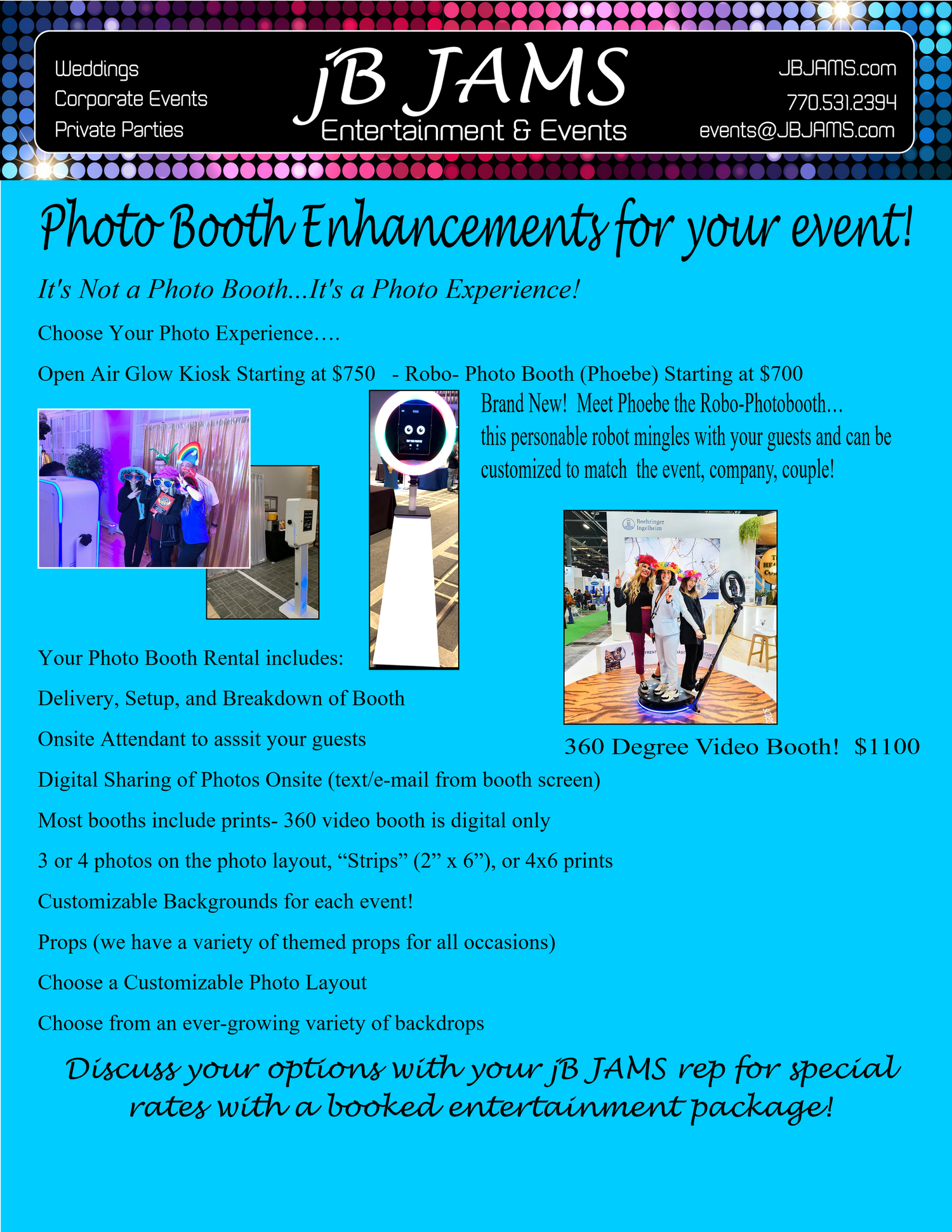 Photo Booth Options — jB JAMS Entertainment & Events