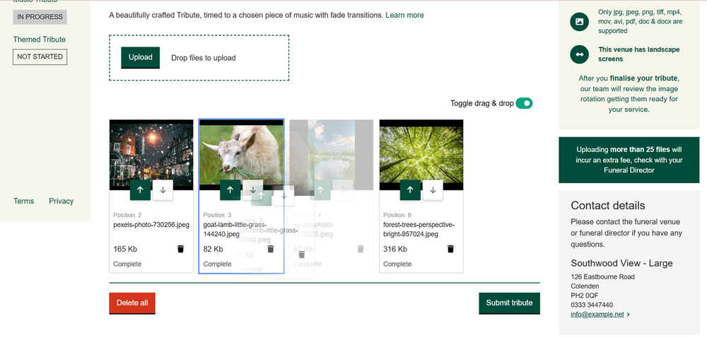 Uploading Media for Your Obitus Tribute — Obitus