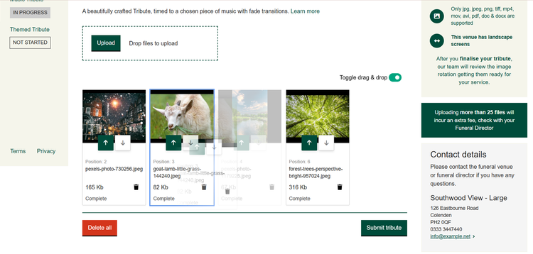 Uploading Media for Your Obitus Tribute — Obitus