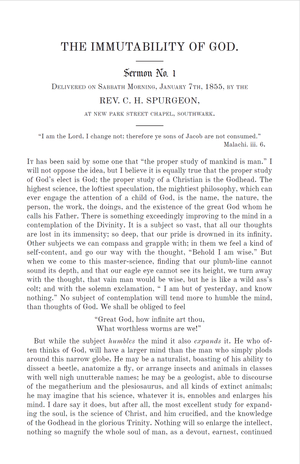 C.H Spurgeon Sermons — A Pilgrim's Coffer Theology