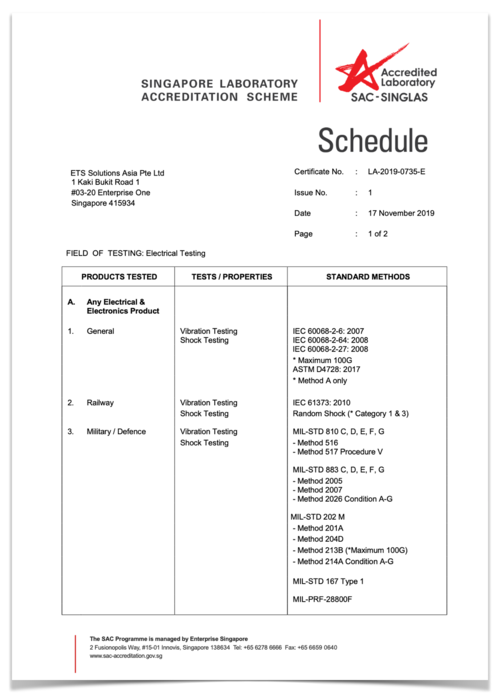 ISO 17025 Accredited Vibration Testing and Calibration Laboratory