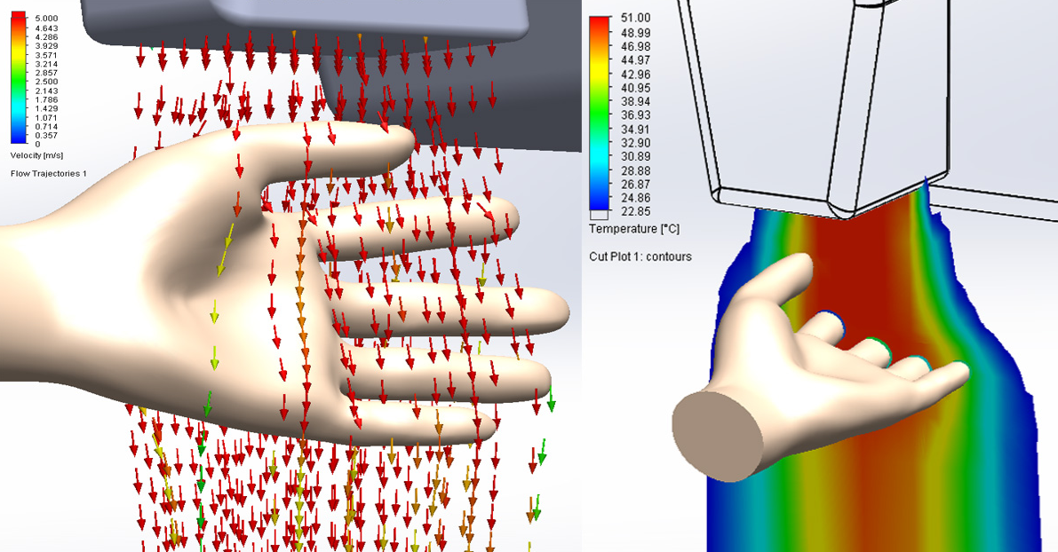 The Efficient Hand Drying: Simcenter FLOEFD Insights