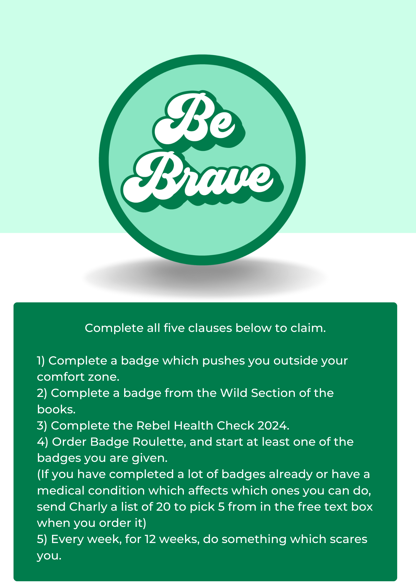 Q3 Quarterly Challenge - Be Brave — Rebel Badge Store