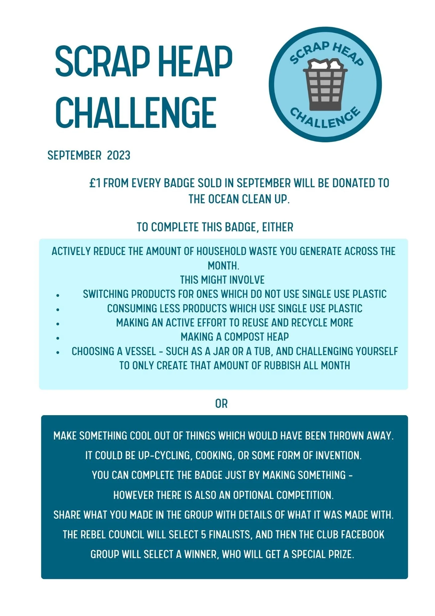 September Challenge - Scrap Heap Challenge — Rebel Badge Store