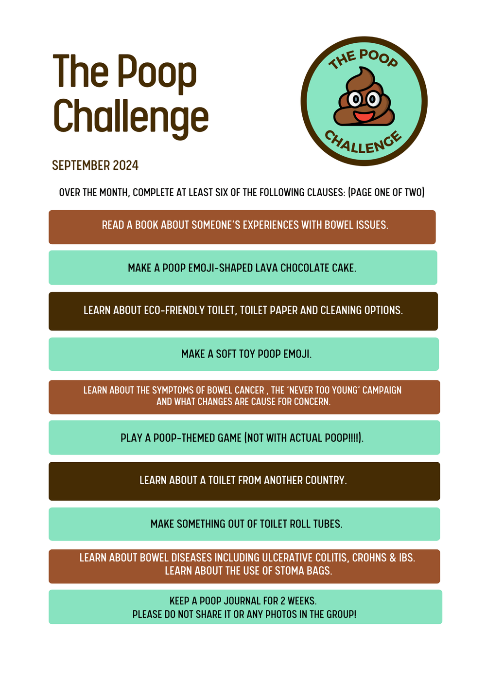 The Poop Challenge - September Challenge — Rebel Badge Store