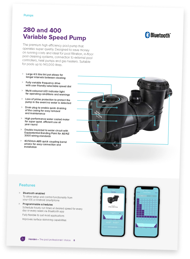 Henden 280 Variable Speed Pump with Bluetooth — Henden