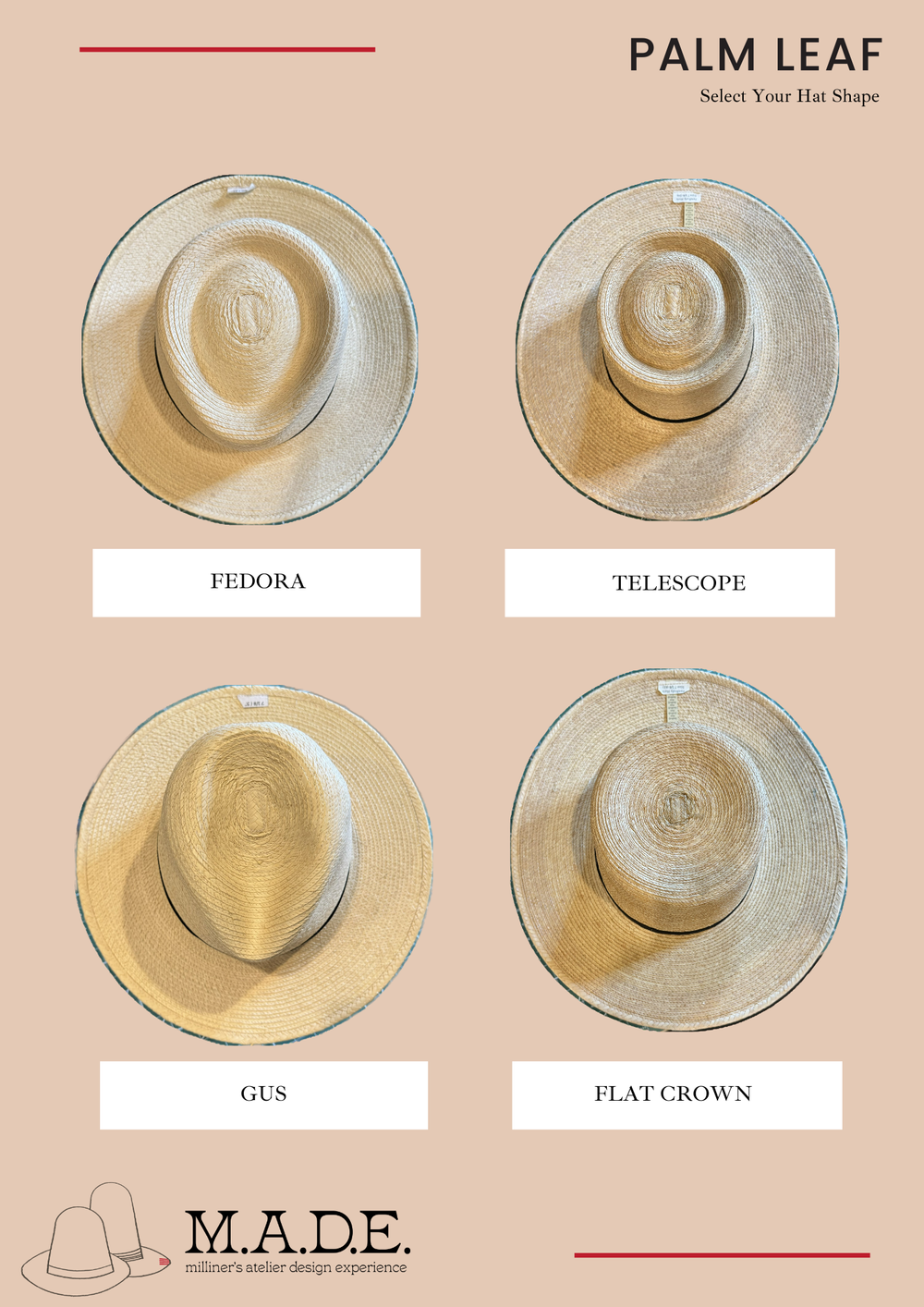 Palm Leaf Choices — Sanders Hat Company & M.A.D.E. Nashville
