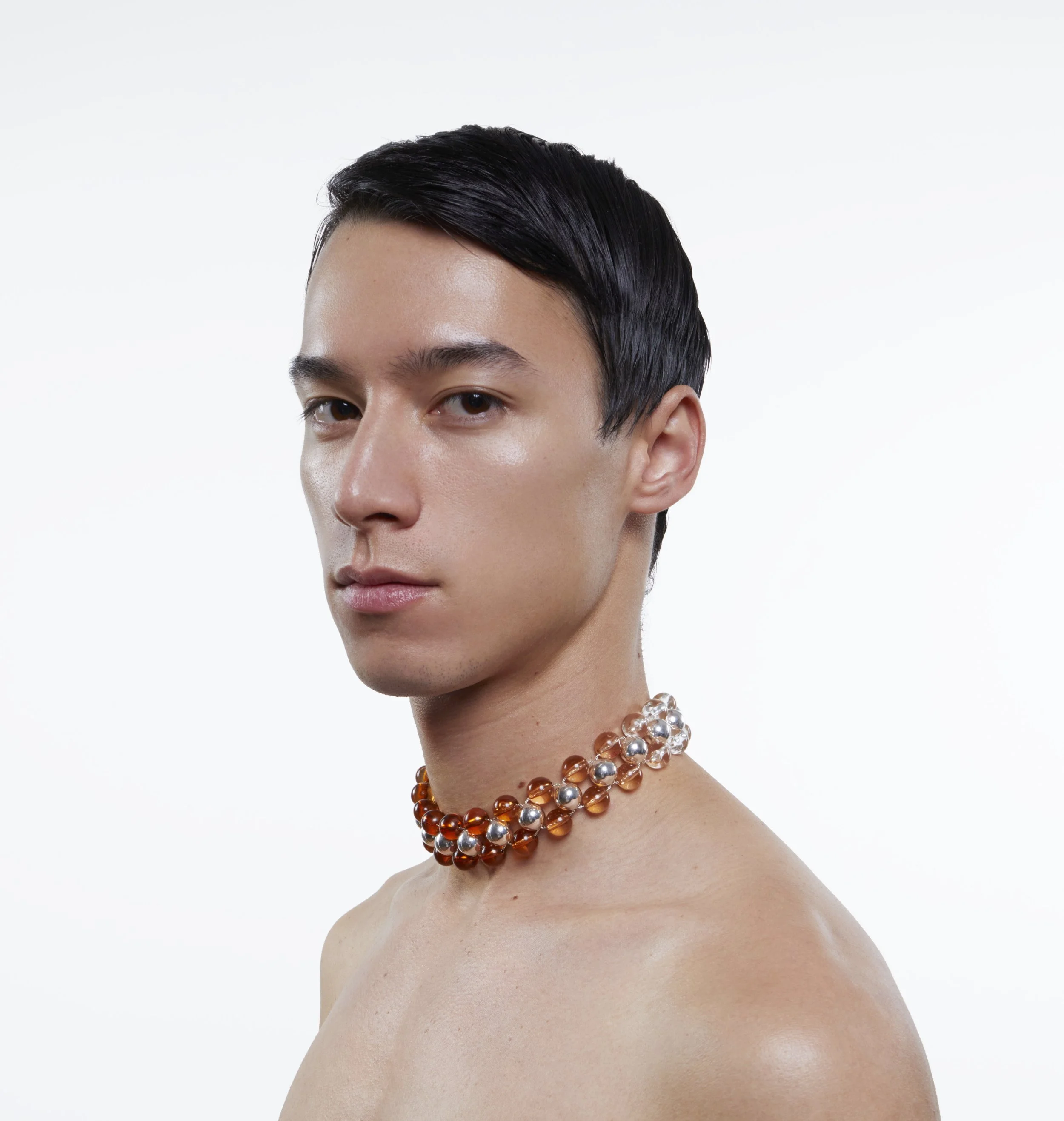 Trinity Necklace - Ras de Cou ⌀ 12 - Brown/Silver — Lorette Colé Duprat