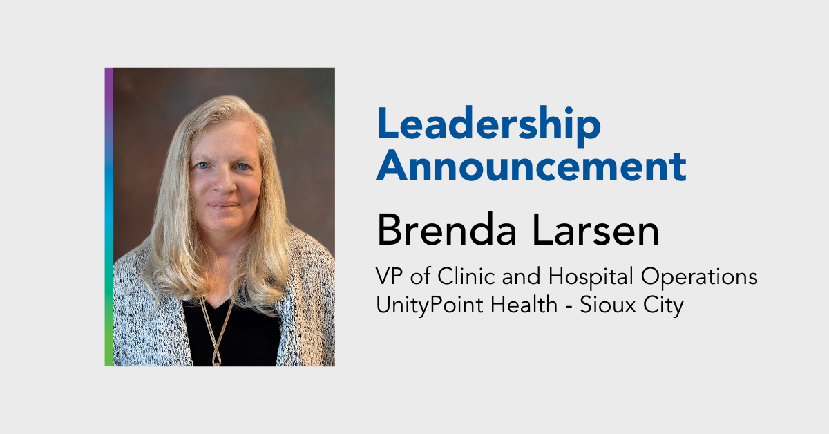 UnityPoint Health – Sioux City Announces New Vice President Of ...