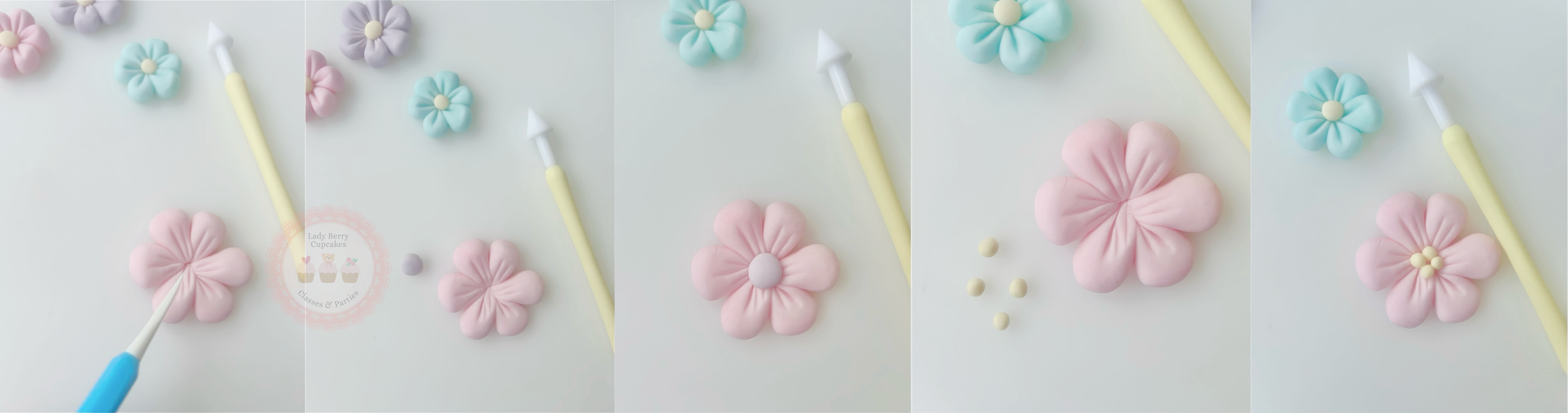 Easy Fondant Flower Tutorial | Lady Berry Cupcakes
