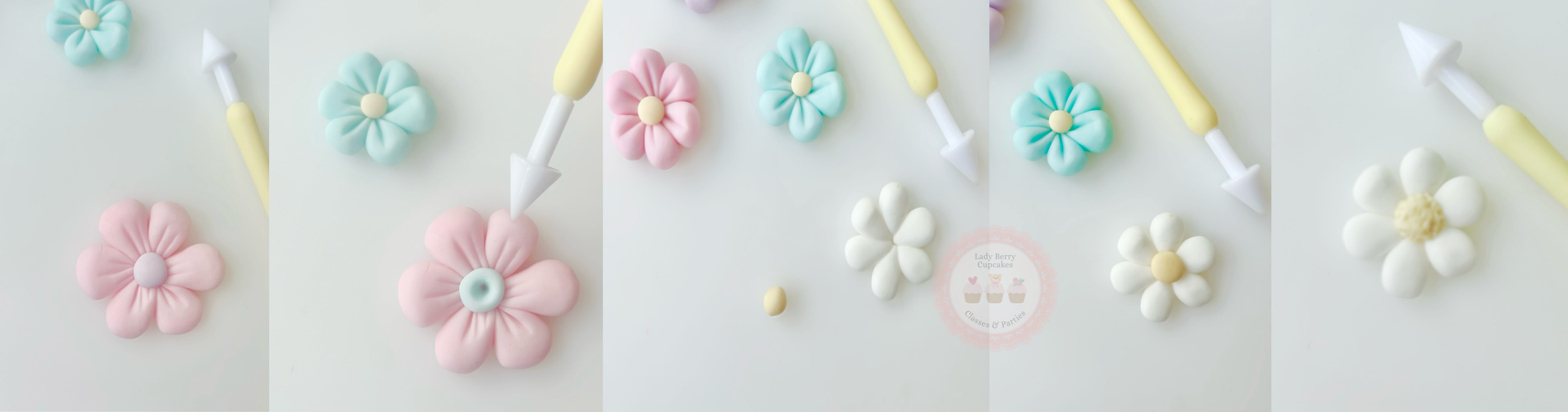 Easy Fondant Flowers | Lady Berry Cupcakes
