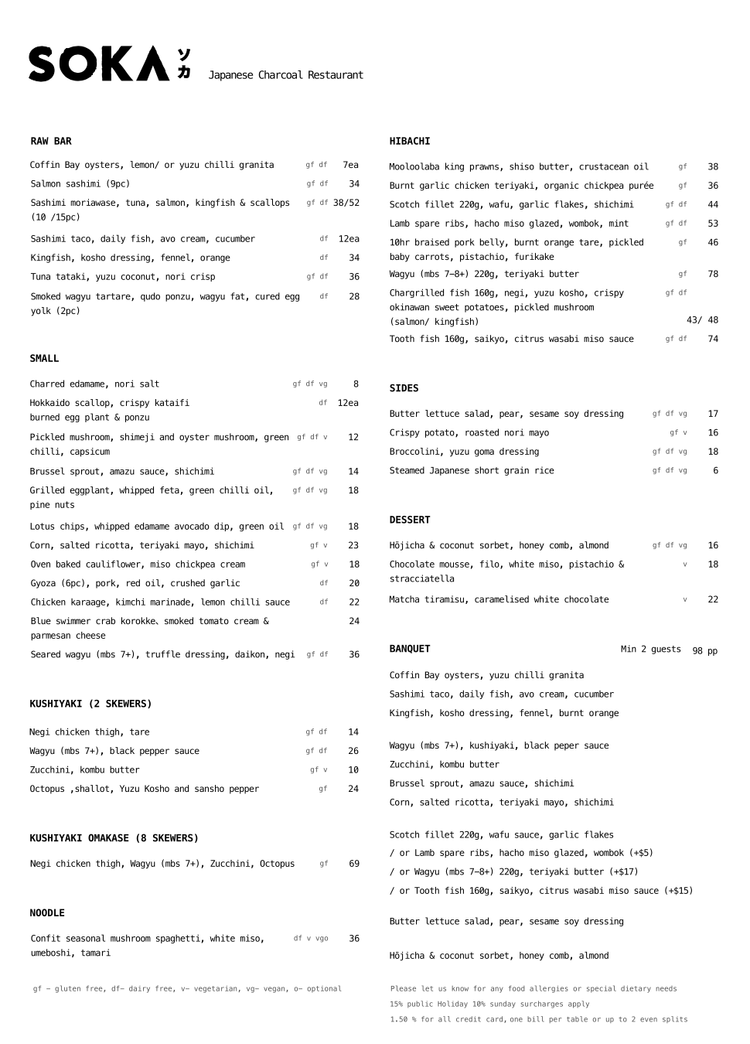 Menu 1 — Soka
