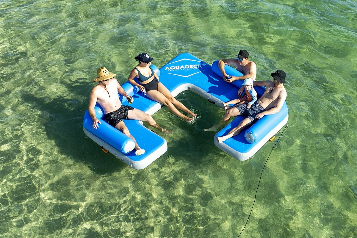 Inflatable U Pontoon for Outboard Boats — AquaDeck