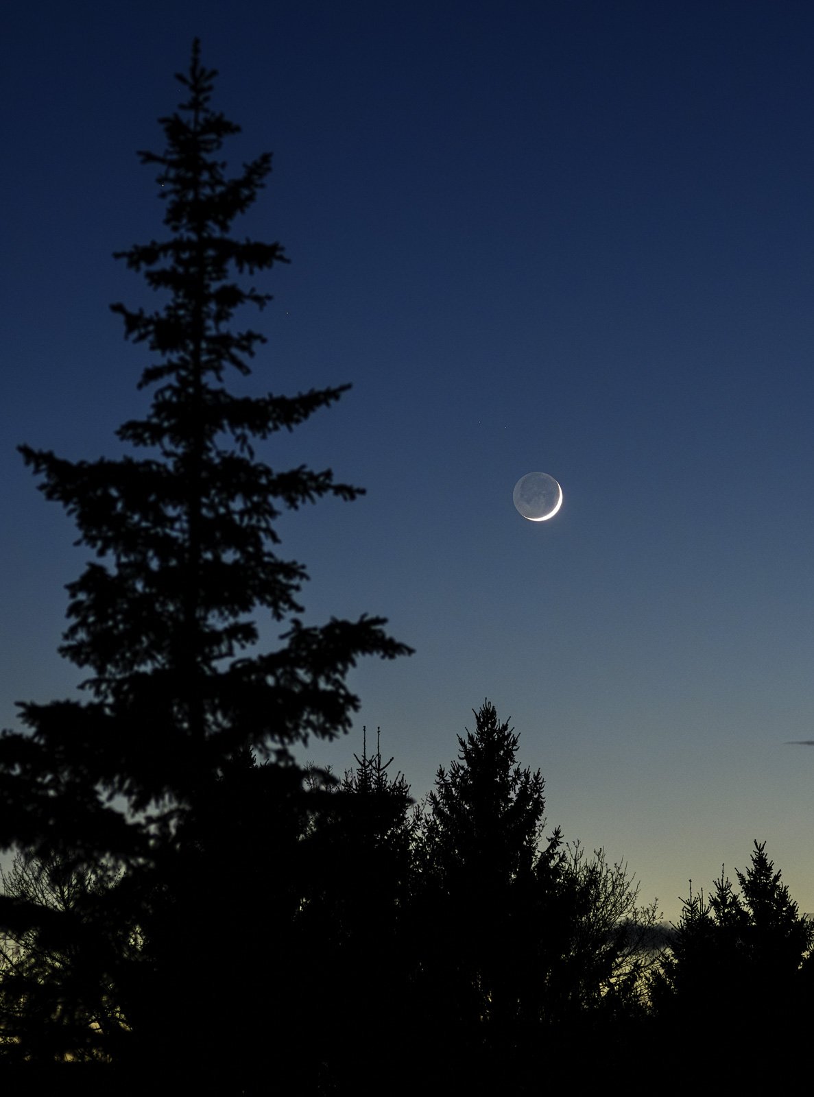 Twilight and Thin Crescent Moon — Jeff Schneiderman Photography