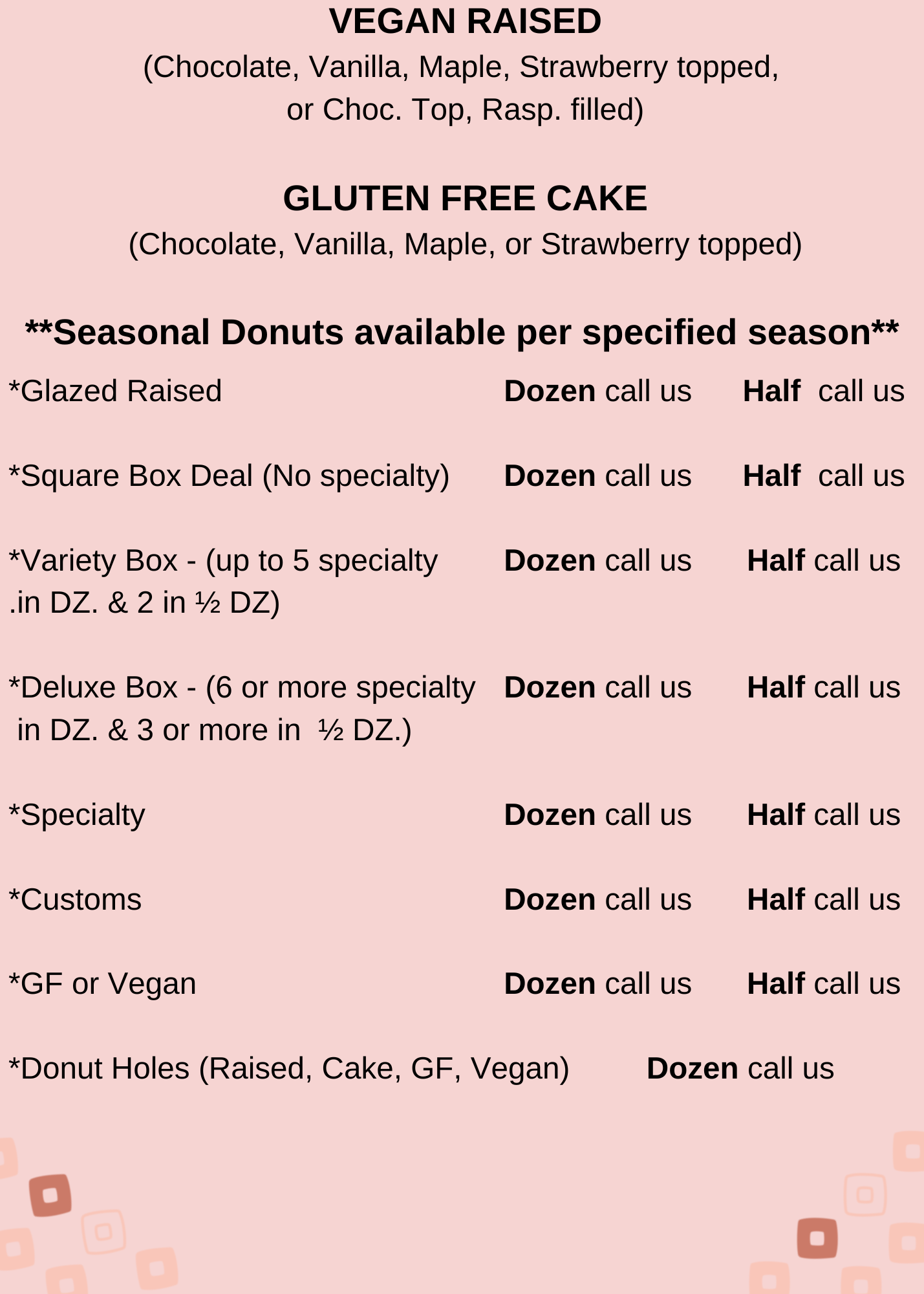 Menu — Square Donut Omaha
