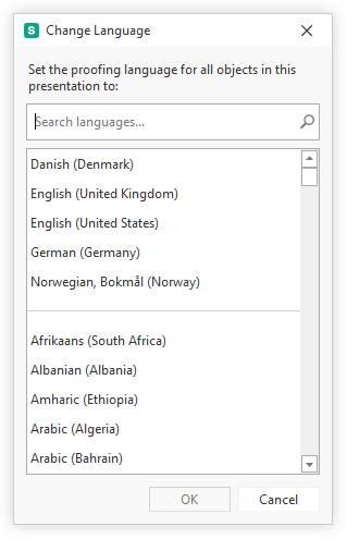 How to change language in PowerPoint