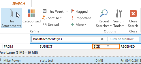 Reduce the size of your Outlook mailbox