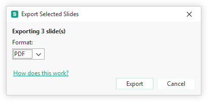 How to export selected PowerPoint slides to PDF
