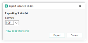 How to export selected PowerPoint slides to PDF