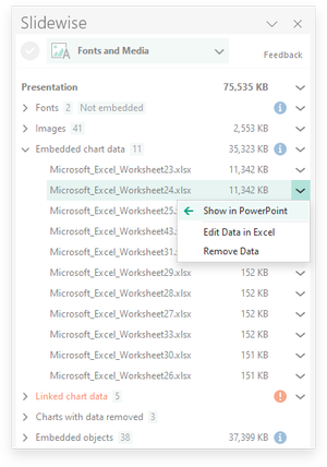 How to find embedded objects and charts in PowerPoint
